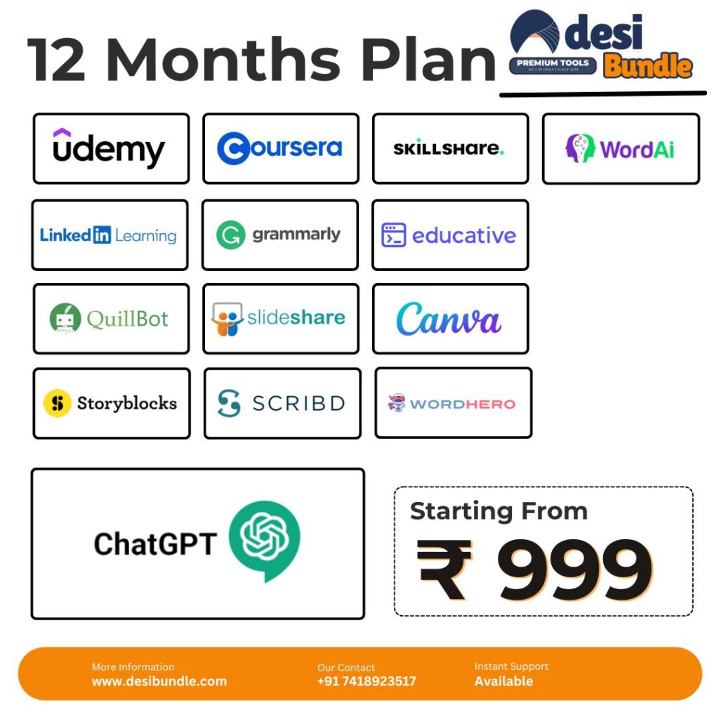 Learning Tools Bundle | Udemy, Coursera & More + Bonuses - Desi Bundle- India’s #1 Group Buy Tools
